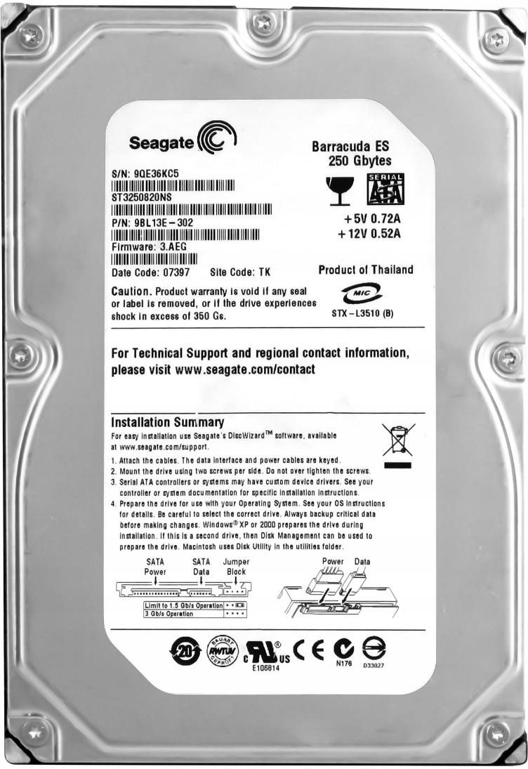 Dysk twardy Seagate 250Gb 7.2K 8Mb Sata Ii 3.5'' (St3250820Ns) - Opinie i ceny na Ceneo.pl