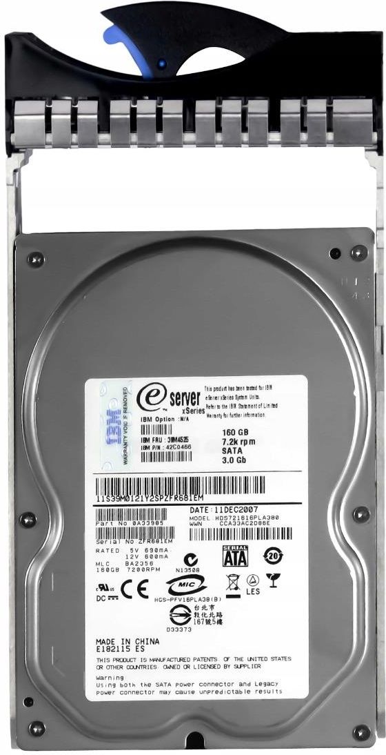 Dysk twardy Ibm 42C0466 160Gb 7.2K 8Mb Sata Ii 3.5'' Hds721616Pla380 ...