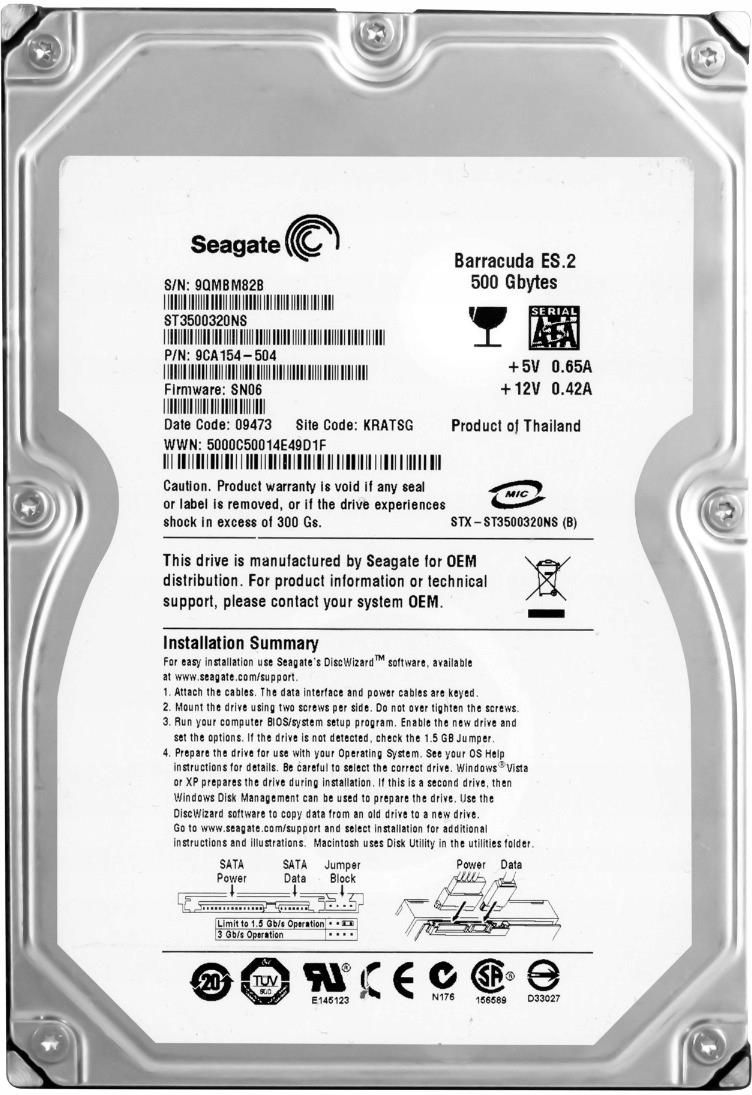 Dysk twardy Seagate Barracuda Es.2 500Gb 7.2K 32Mb Sata Ii 3.5'' (St3500320Ns) - Opinie i ceny ...