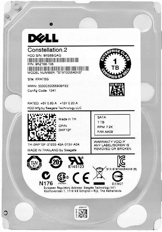 Dysk twardy Dell 1Tb St91000640Ns 7,2K 64Mb Sata3 3,5'' (0Wf12F ...