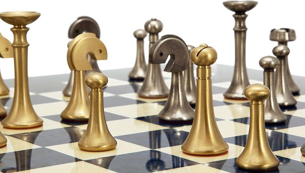 1A Games Italian Chess Futuristic Medium + Chess Board Madrona Wood ...