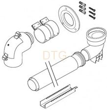 System kominkowy Saunier Duval zestaw przyłączeniowy do szachtu 60/100 z kolanem redukcyjnym 80 ...