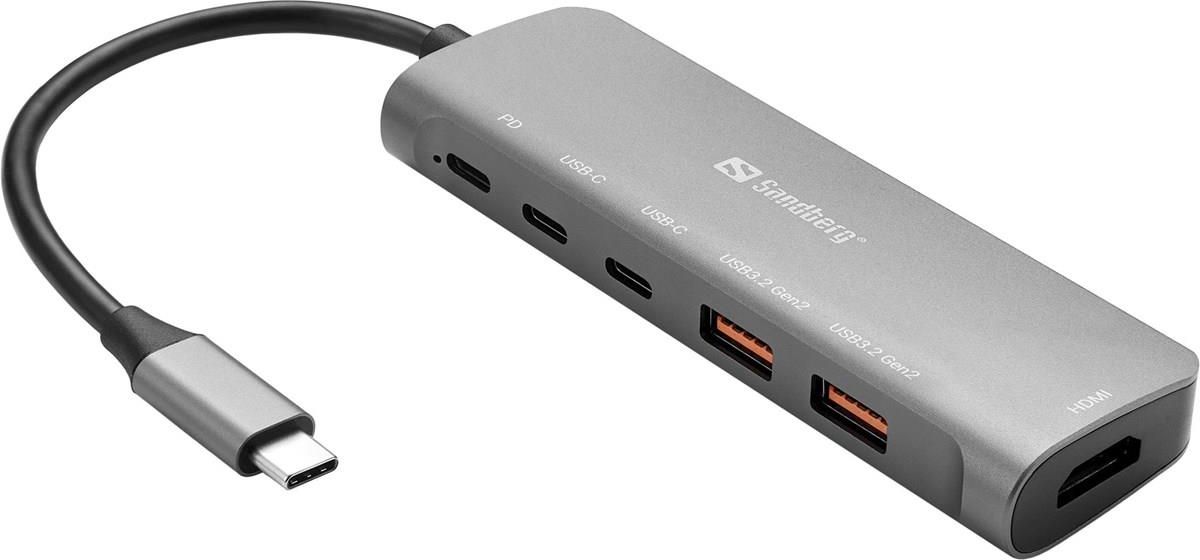 Stacja dokująca do laptopa Sandberg Usb-C Dock Hdmi + 2Xusb-A + 2Xusb-C ...