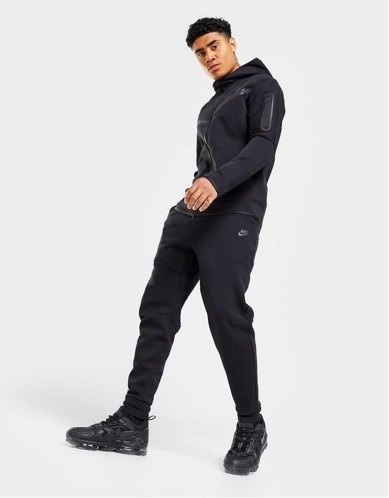 Nike Bluza Tech Fleece na Zamek Kaptur męska Bawełna sportowa Czarna ...