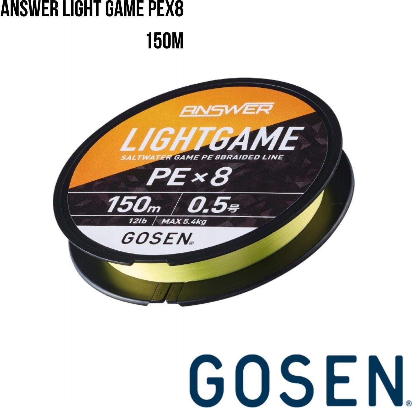 Plecionka Gosen Answer Light Game PEX8 #0.4/0,104mm/10lb/4,7kg (150 m) 1778274334 - Ceny i ...