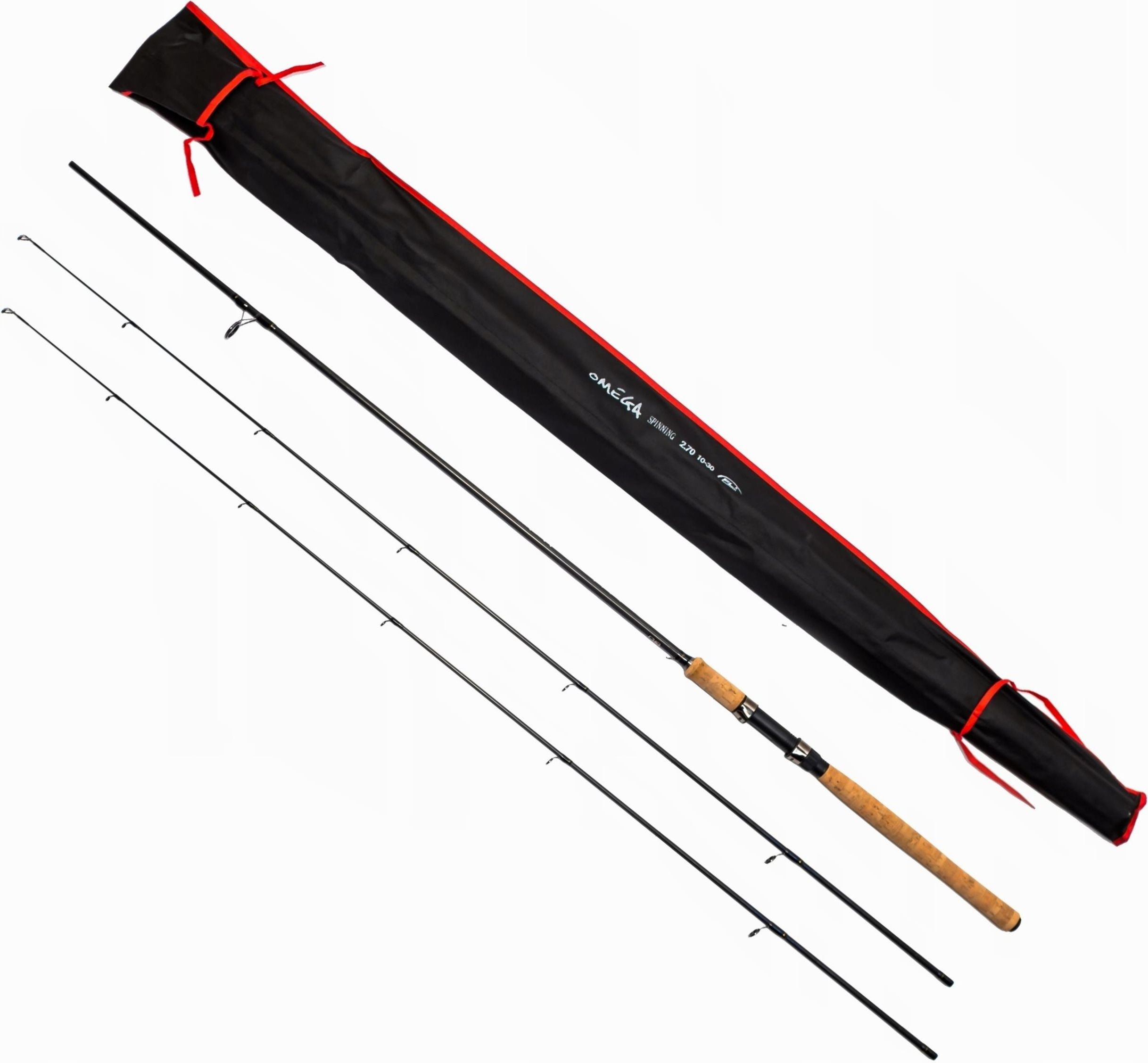 Wędka Węglowa Spiningowa Omega Spinning 2 Szczytówki 10-30g 15-40g dł ...