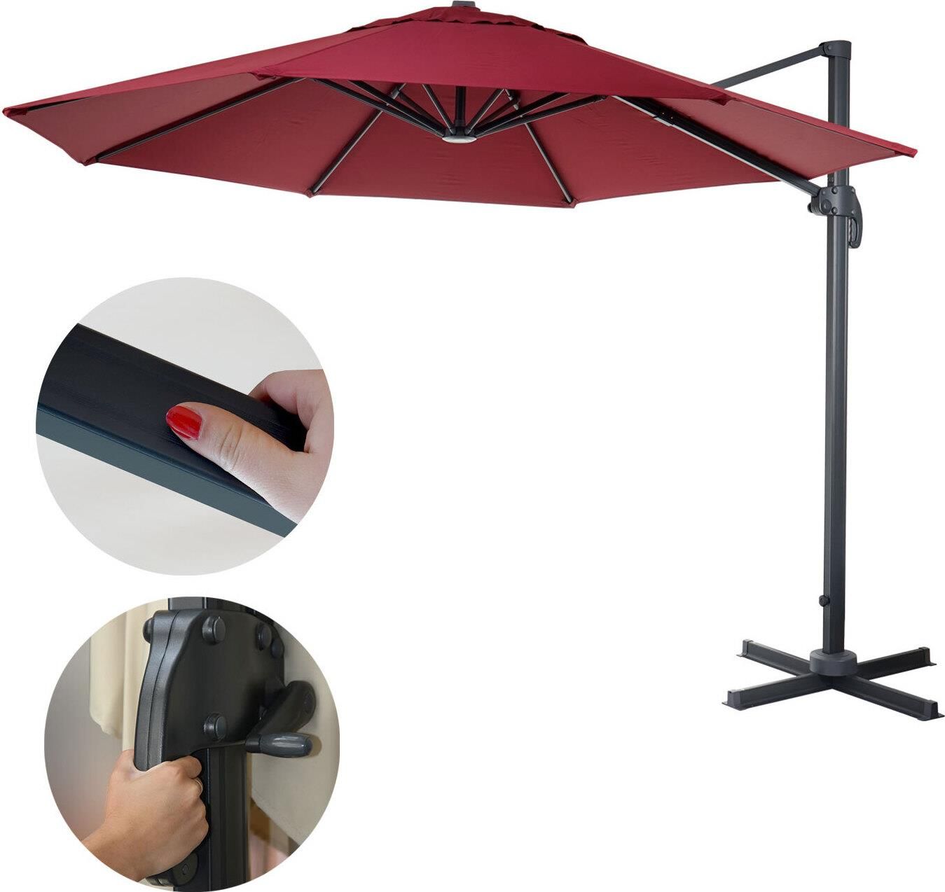 Parasol ogrodowy Mendler Parasol Gastronomiczny Hwc-A96 Okrągły 3m ...