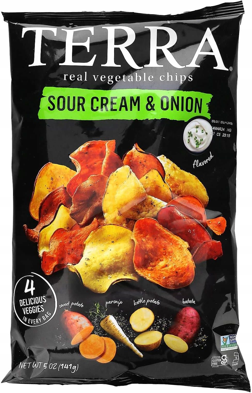 Terra Real Vegetable Chips Sour Cream & Onion 141G - Ceny i opinie ...