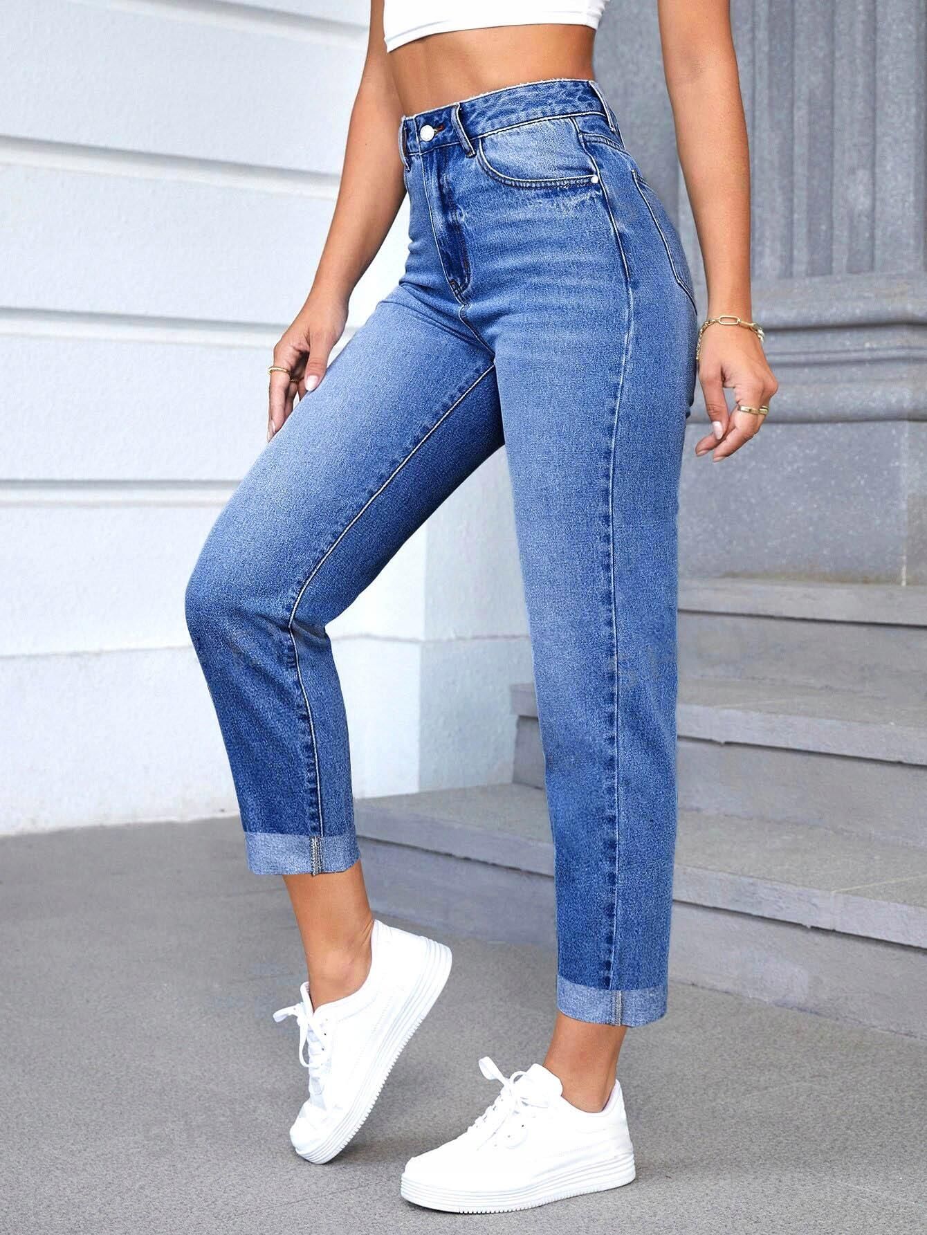 M.sara Spodnie Damskie Mom Fit Jeansy Wyszczuplające Duże Rozmiary 44 ...