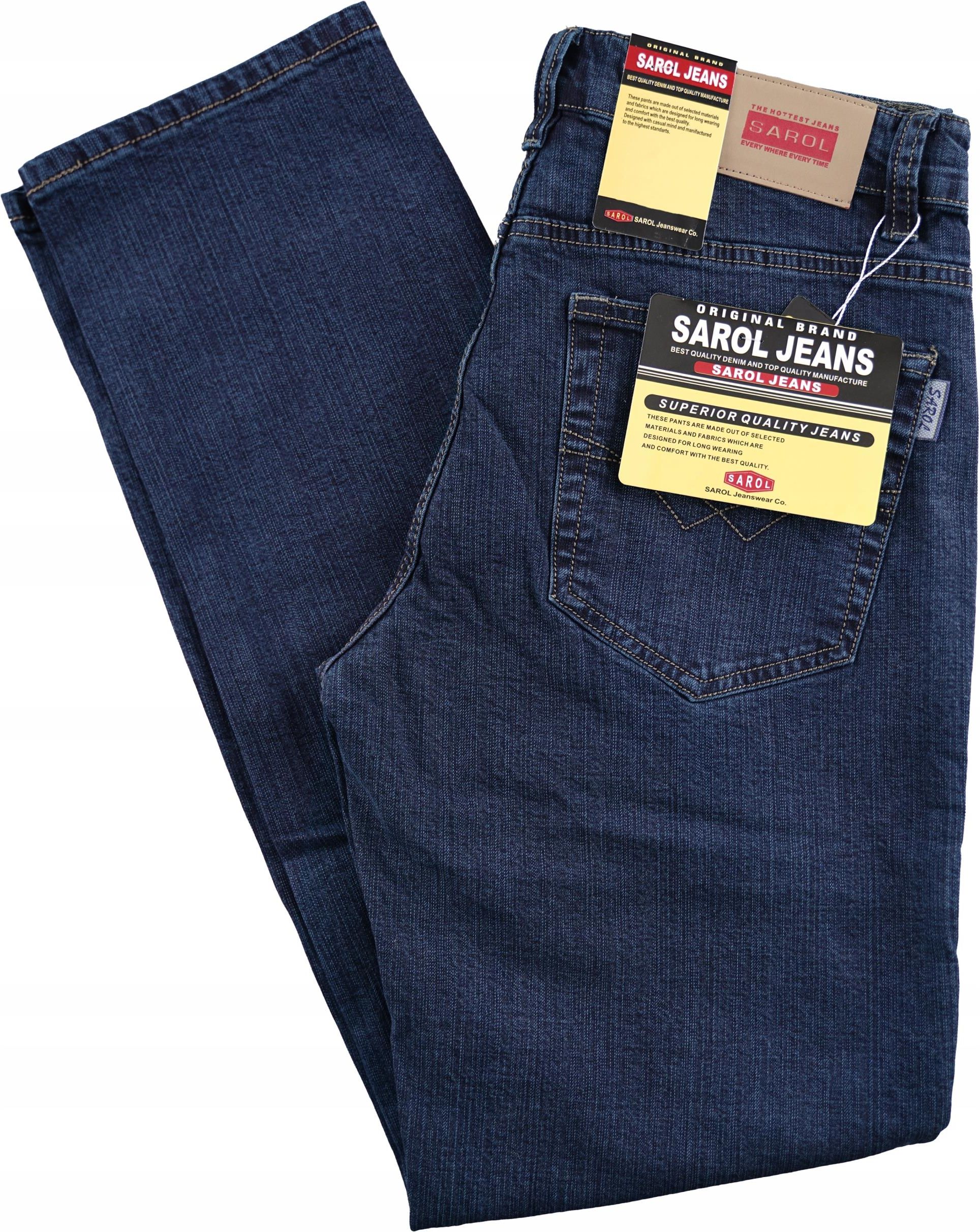 Spodnie Męskie Jeans Granatowe Dżinsy Sarol Klasyczne W32 L32 Pas 82-86 ...