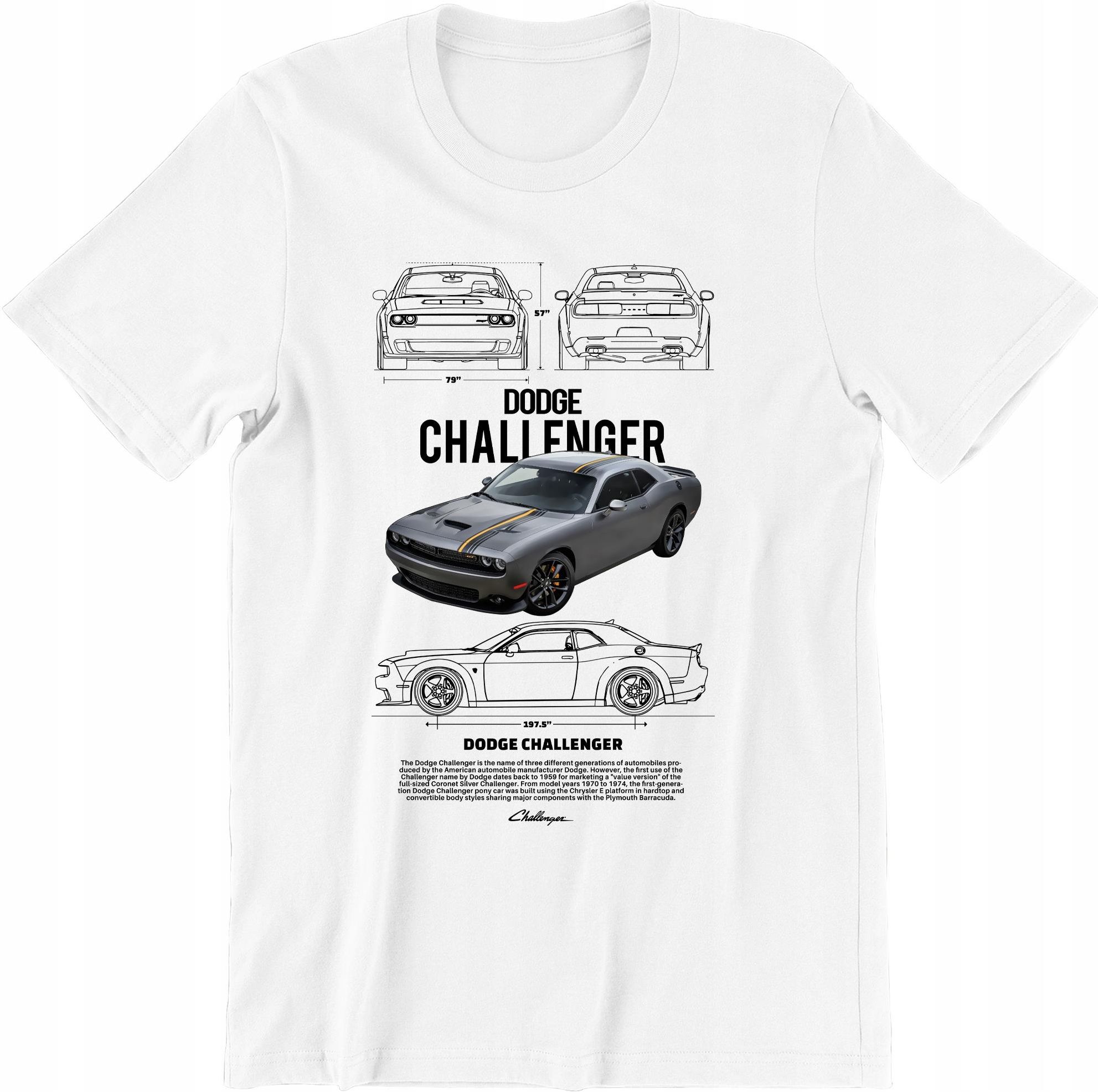 Dodge Challenger Schemat Koszulka Motoryzacyjna Urodziny Święta L ...