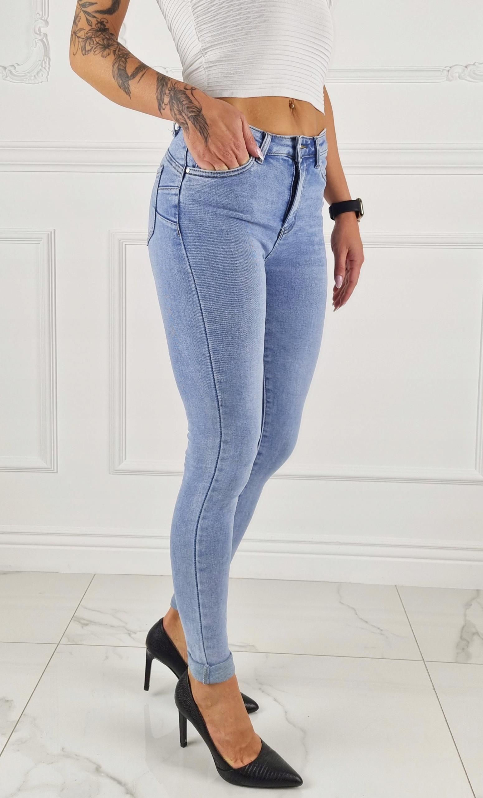 Goodies Damskie Spodnie Jeans Dopasowane Rurki Push-up Blue - Ceny i ...