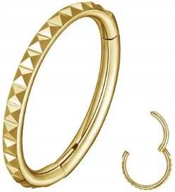Kolczyk segment clicker septum nosa helix rook daith ozdobny złoty 8mm ...