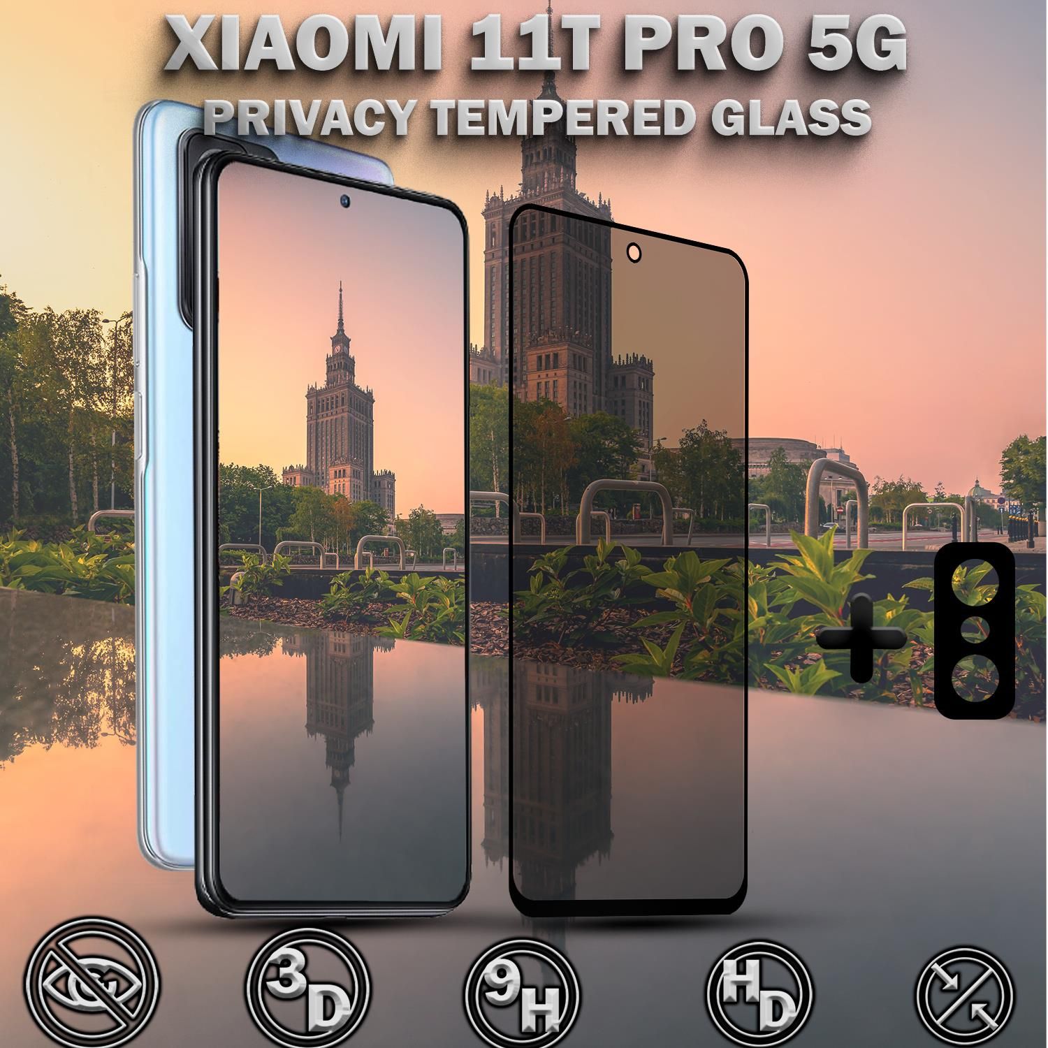 Rivanoo 1 Pak Privacy Screen Protector Xiaomi 11T Pro 5G I Lens Szkło ...