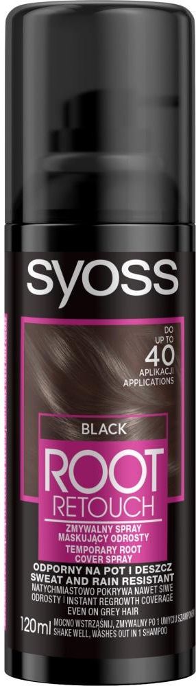 Syoss Root Retouch Spray Do Maskowania Odrostów Czarny 120ml - Opinie i ...