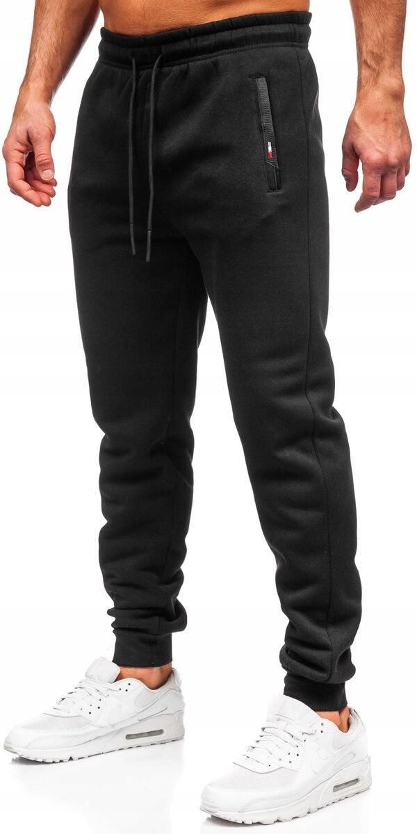 Spodnie Dresowe Joggery Męskie Czarne JX6603 DENLEY_2XL - Ceny i opinie ...