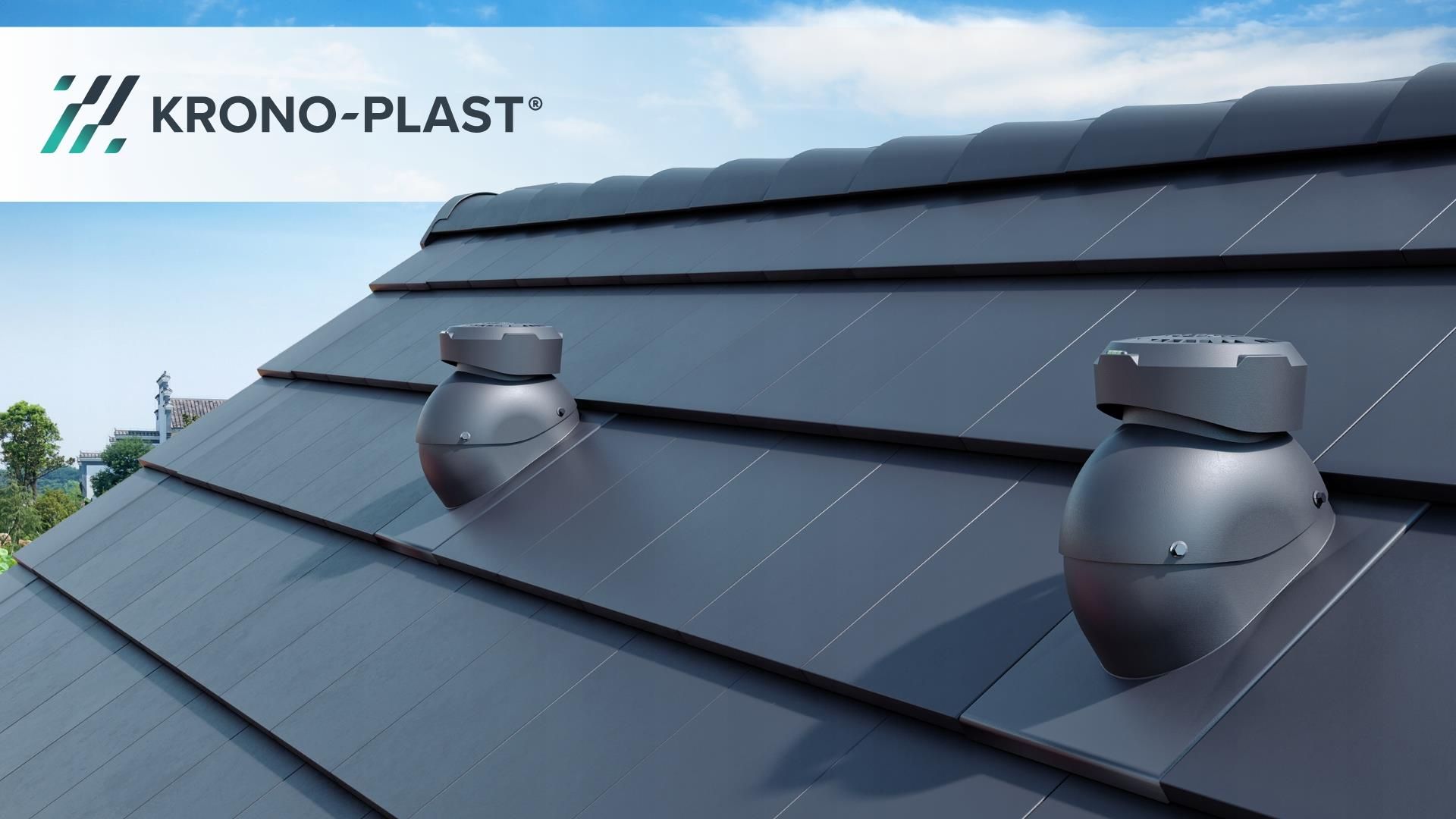 Krono-Plast Kominek wywietrznik kanalizacyjny fi 110 dachówka Braas Bałtycka Grafitowa ...