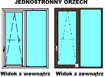 Alukonstrukt Tanie okno tarasowe balkonowe przesuwne Psk 1xOrzech 2 ...