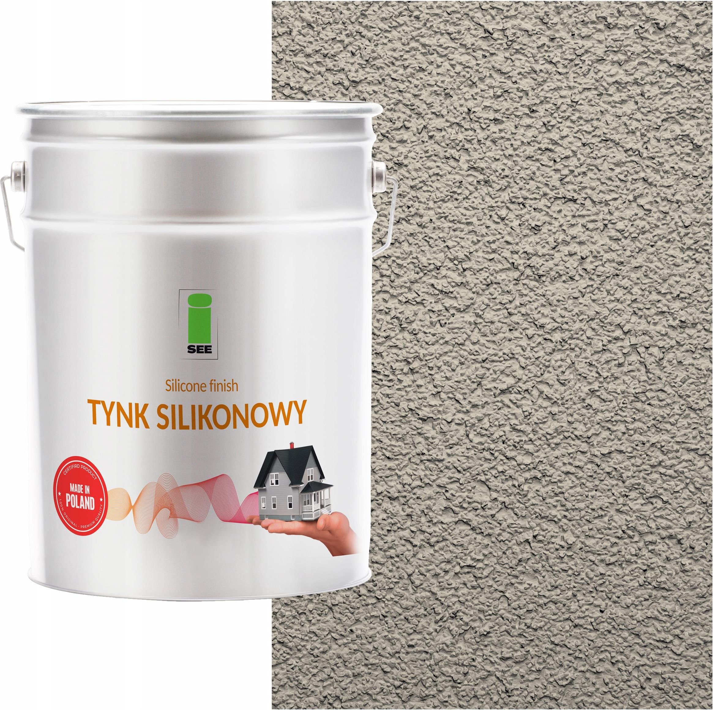 Tynk Tynk Silikonowy Elewacyjny Zewnętrzny Szary Ciepły 1.5MM Premium ...