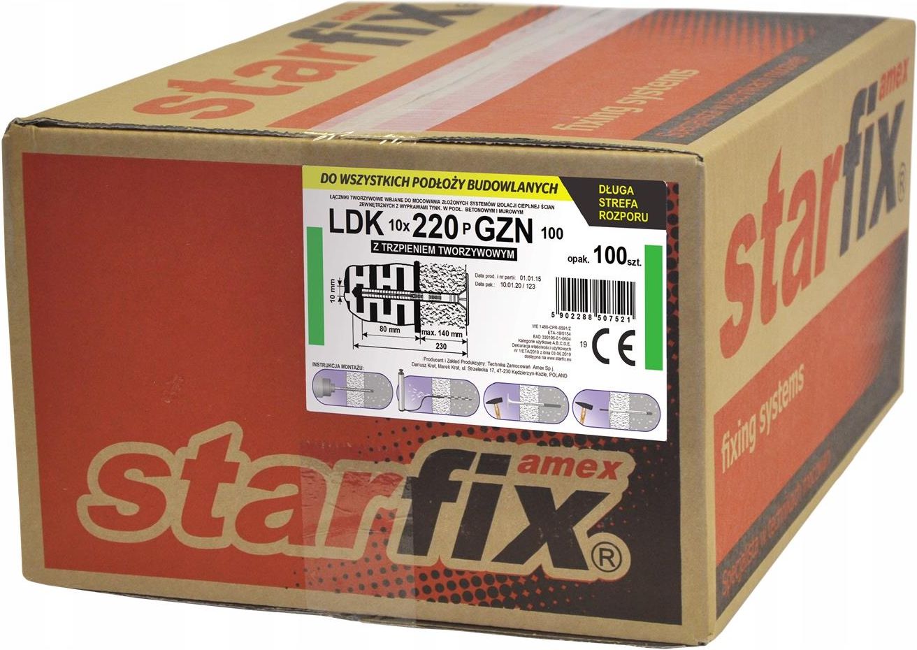 Kołki rozporowe do styropianu Starfix 10 x 220 mm 100 szt. 1779769337 ...