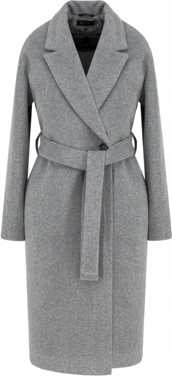 Zartex płaszcz jesien zima damski klasyczny Selena popiel AW24 r. M ...