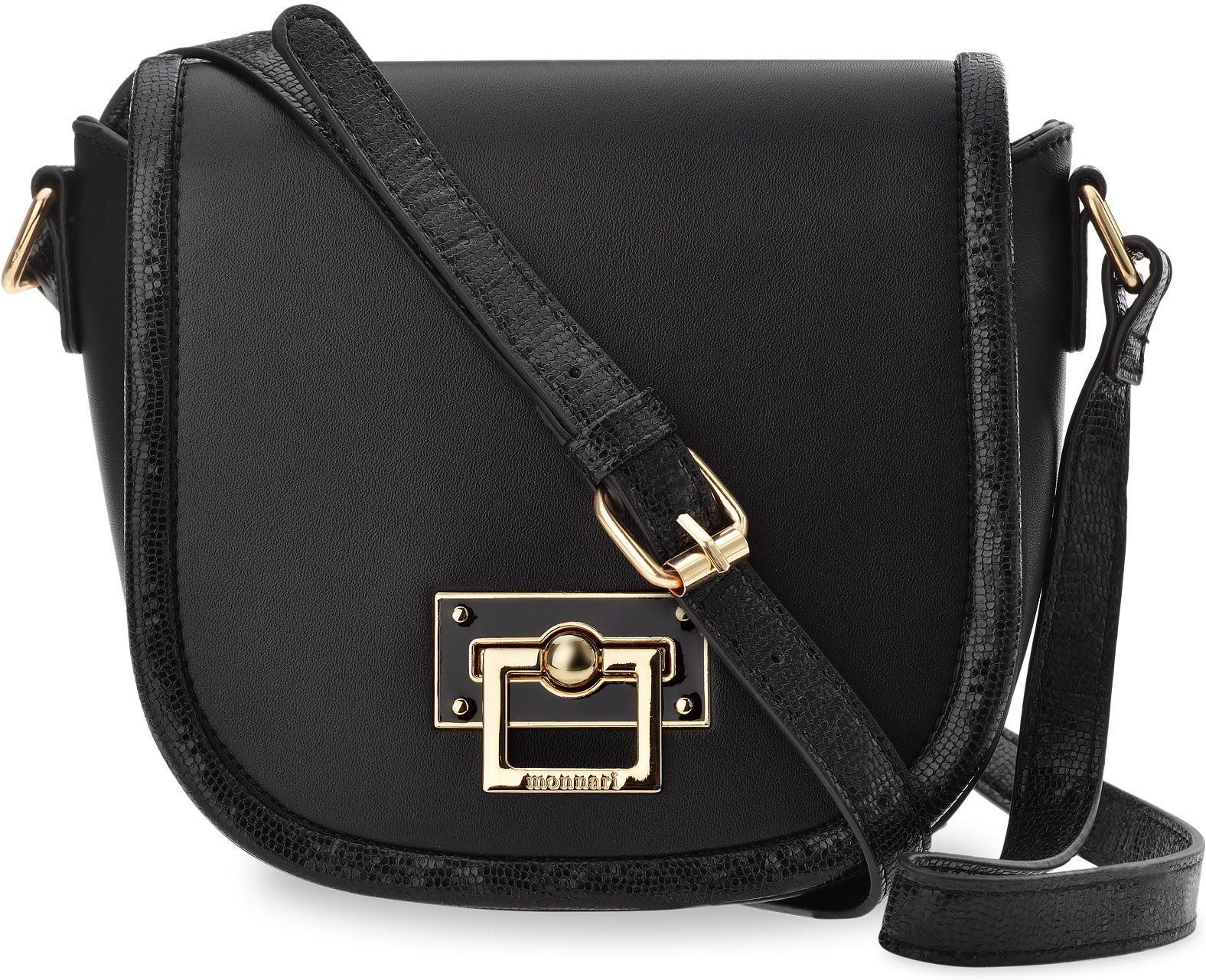 Monnari torebka listonoszka podkówka mała torba z klapą i paskiem - czarna - Ceny i opinie ...