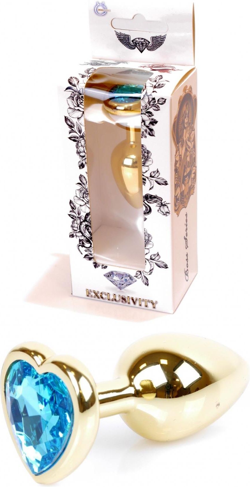 B - Series Heavyfun Plug Jewellery Gold Heart Plug Light Blue - Ceneo.pl