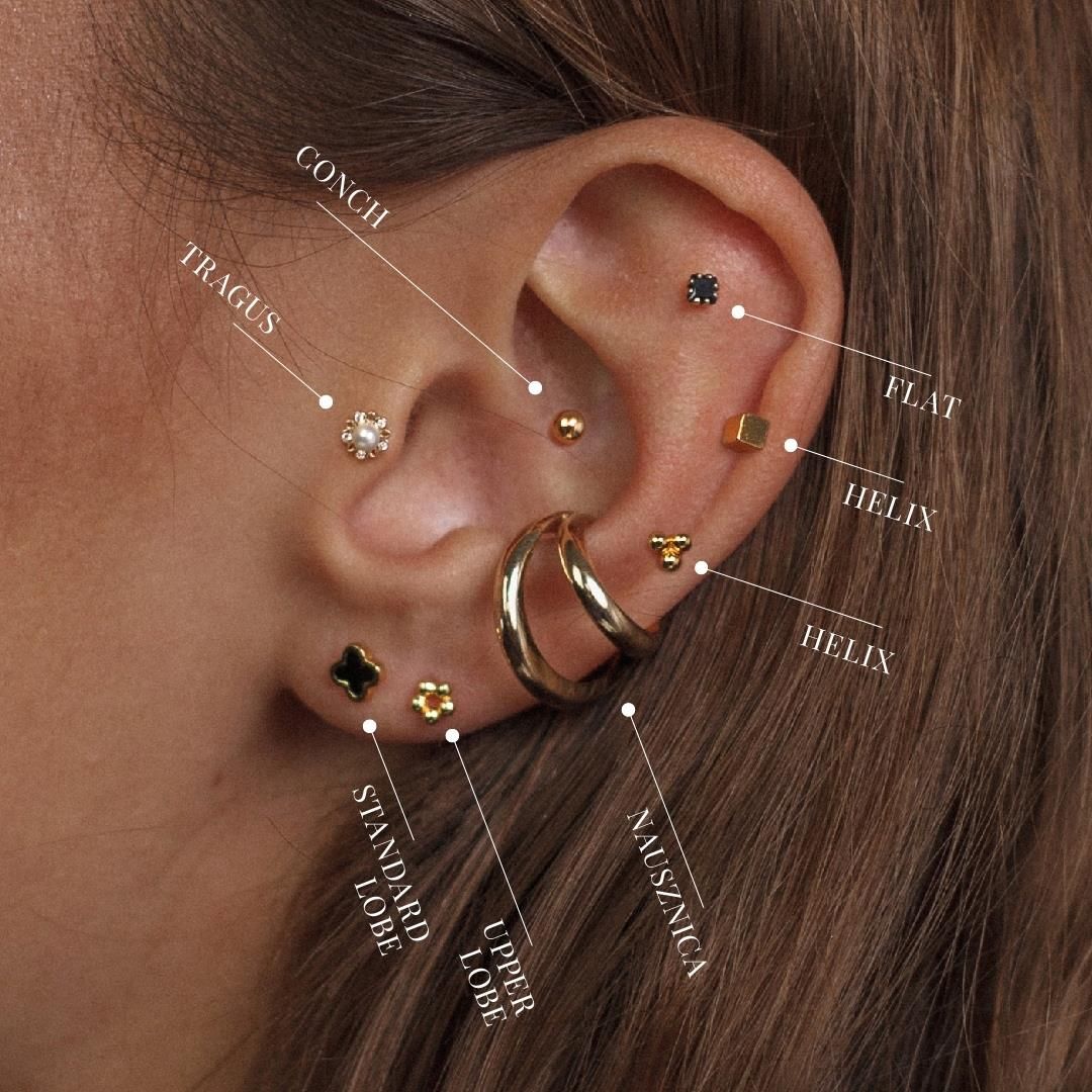 Kolczyk Piercing do pępka pozłacany Ania Kruk czarna emalia srebro 925 ...