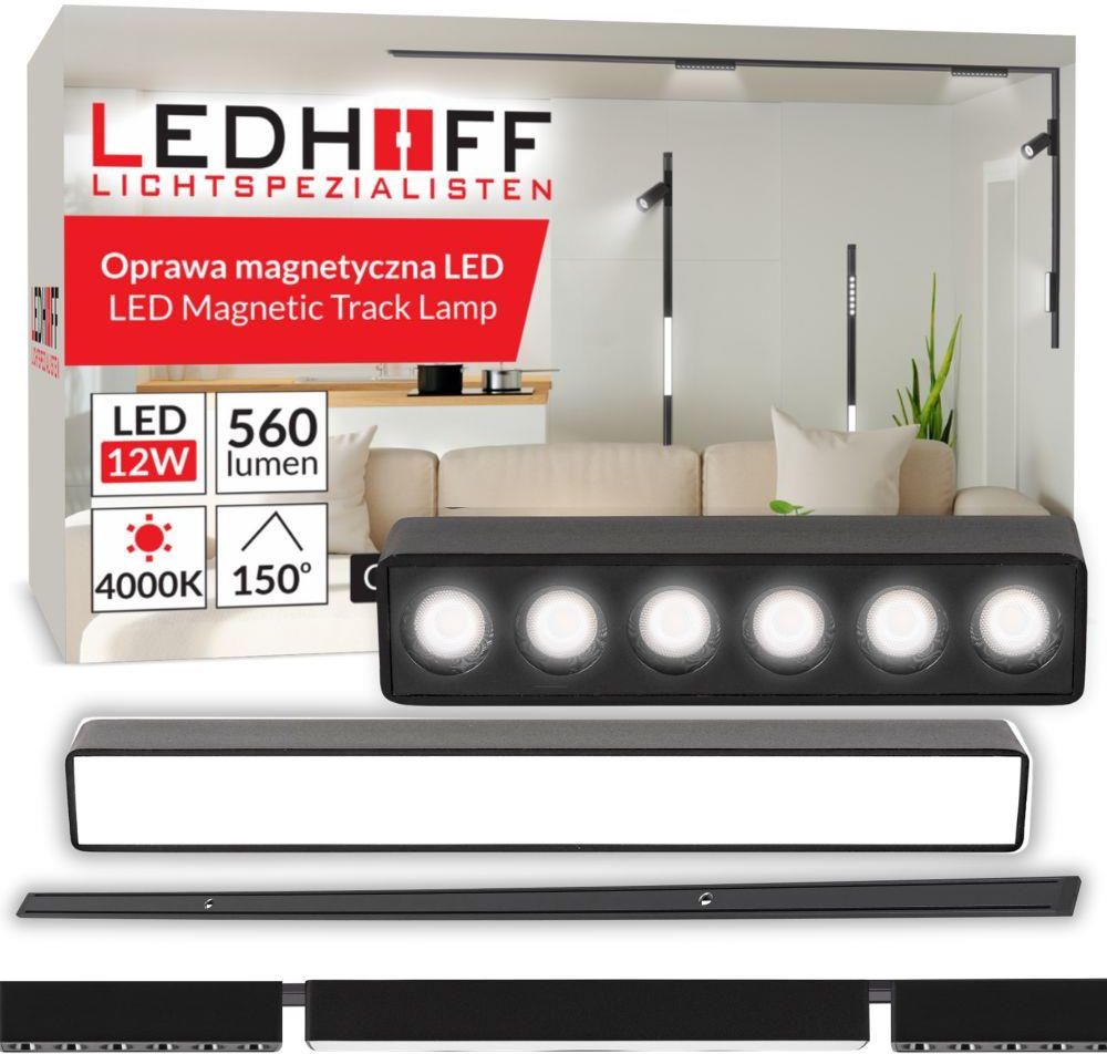 Ledhoff Oświetlenie Szynowe Magnetyczne Zestaw Listwa 1M + 3X Lampa Led ...