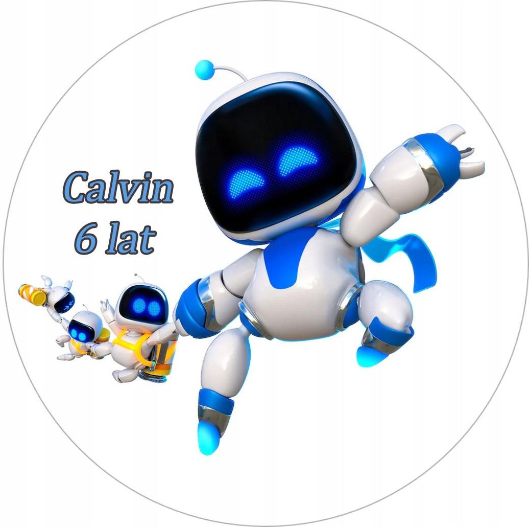 Opłatek na Tort Astro Bot Game Dekoracja Tortu Wydruk Waflowy Okrągły ...