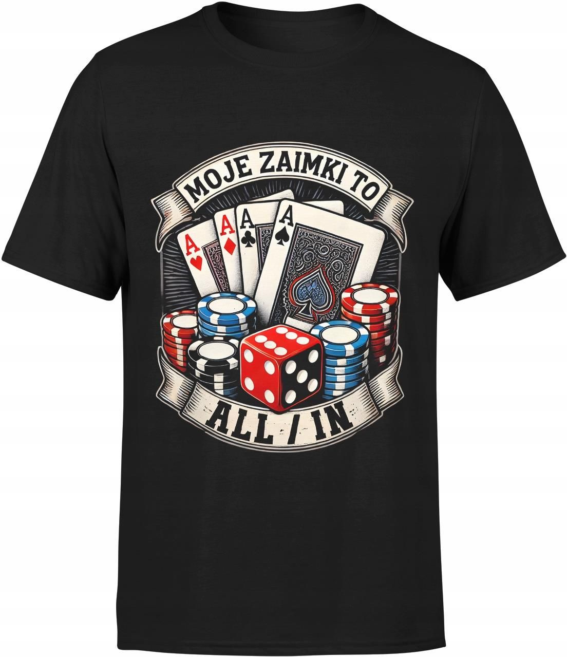 Koszulka Męska Poker Kasyno Moje Zaimki To All In Dla Pokerzysty S ...