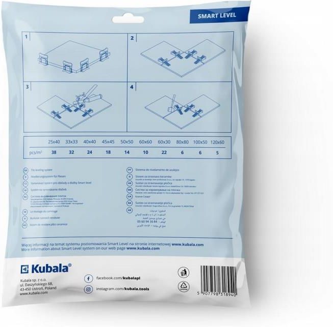 Akcesoria do wykończenia podłogi Kubala Smart Level klipsy 3.0mm Paczka ...