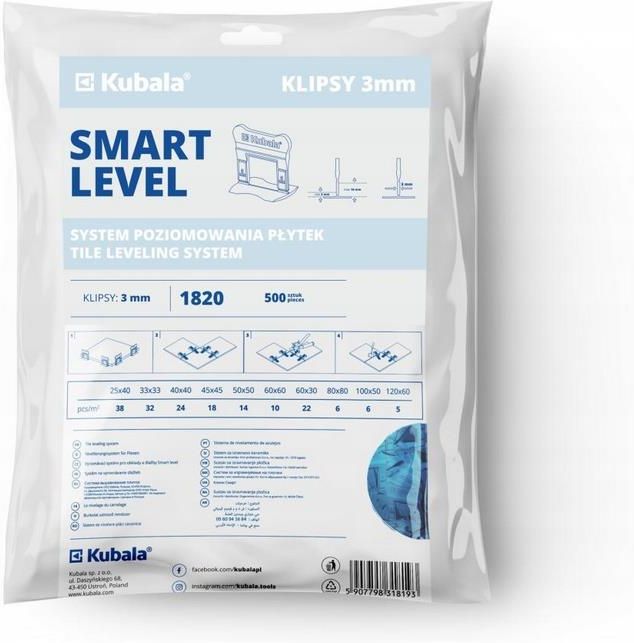 Kubala Smart Level klipsy 3.0mm Paczka XXL 500szt. 1780508766 - Opinie ...