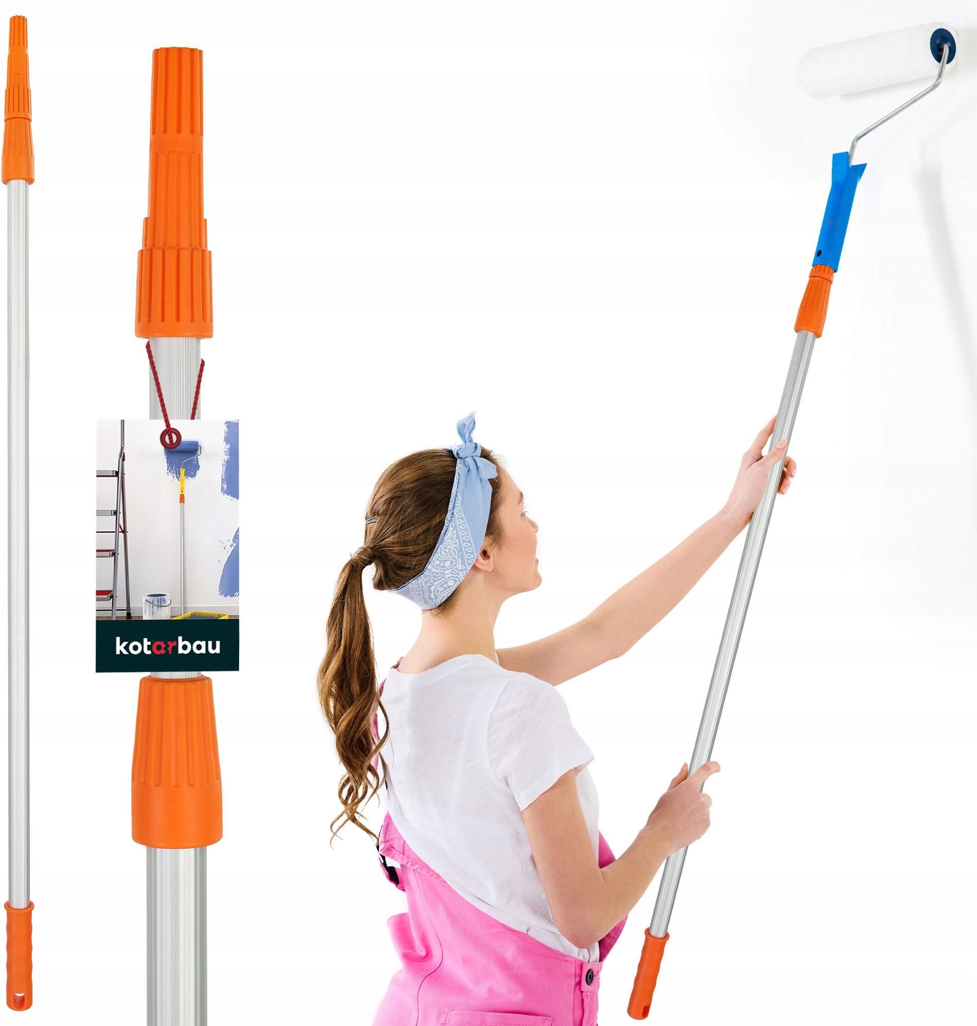 Wałek malarski Kij Teleskopowy Uchwyt Teleskop Do Wałków 100-200 cm Malarski Aluminiowy ...