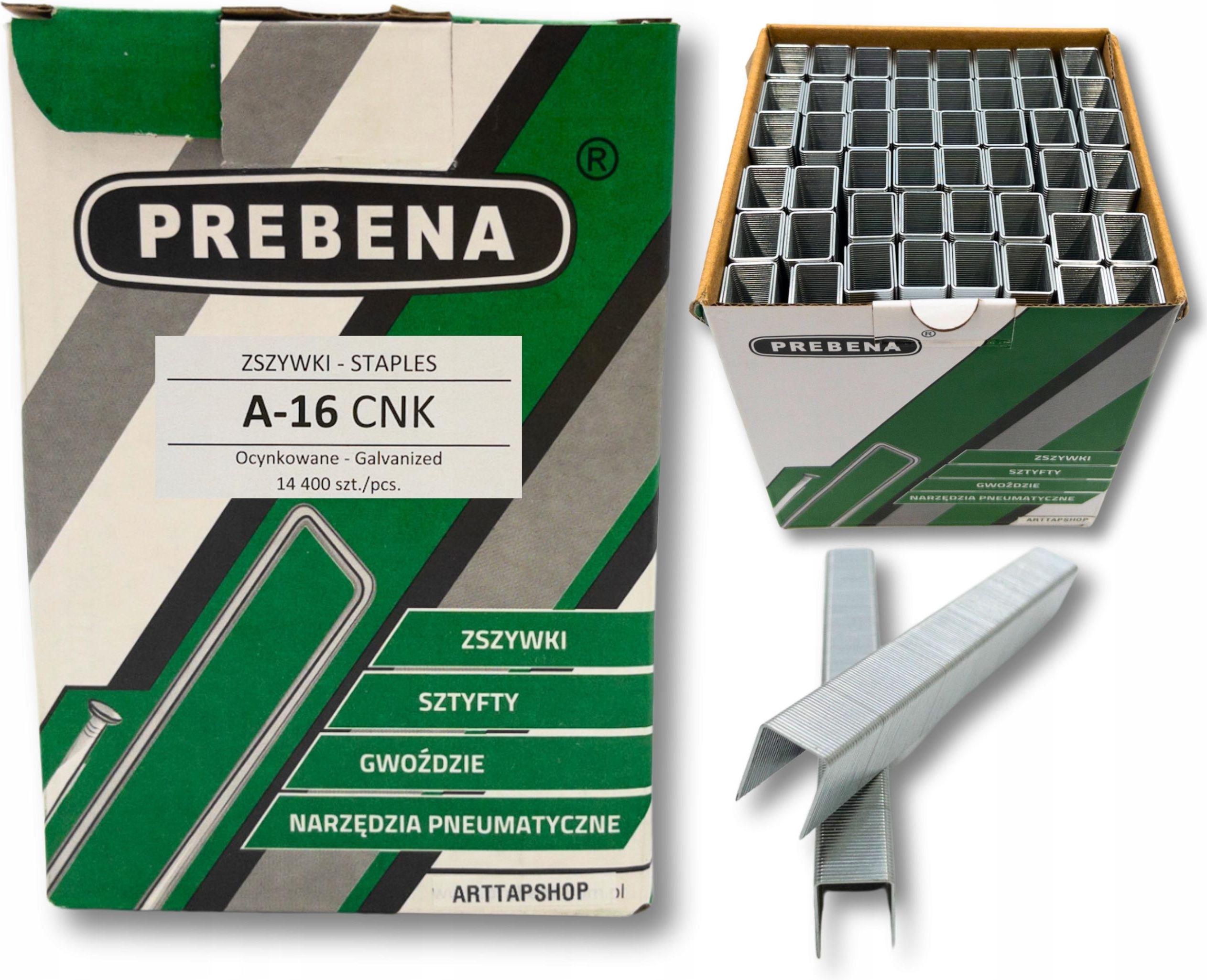 Zszywki tapicerskie do takera typ 380 80 A Prebena A-16 16mm 14400szt ...