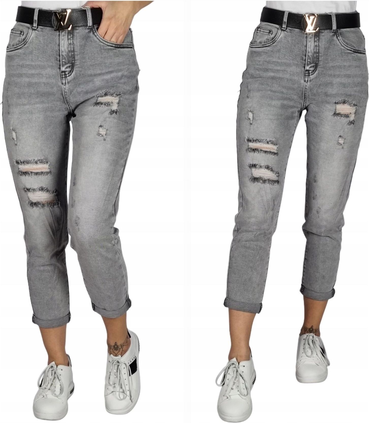 M.sara Spodnie Jeans Boyfriend Z Dziurami Rozmiar M - Ceny i opinie - Ceneo.pl