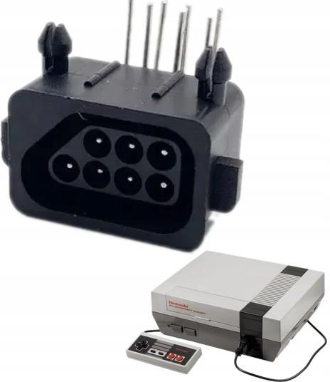 KBR Games Złącze Kontrolera Pada Do Konsoli Nintendo Nes 90 Stopni 7Pin ...