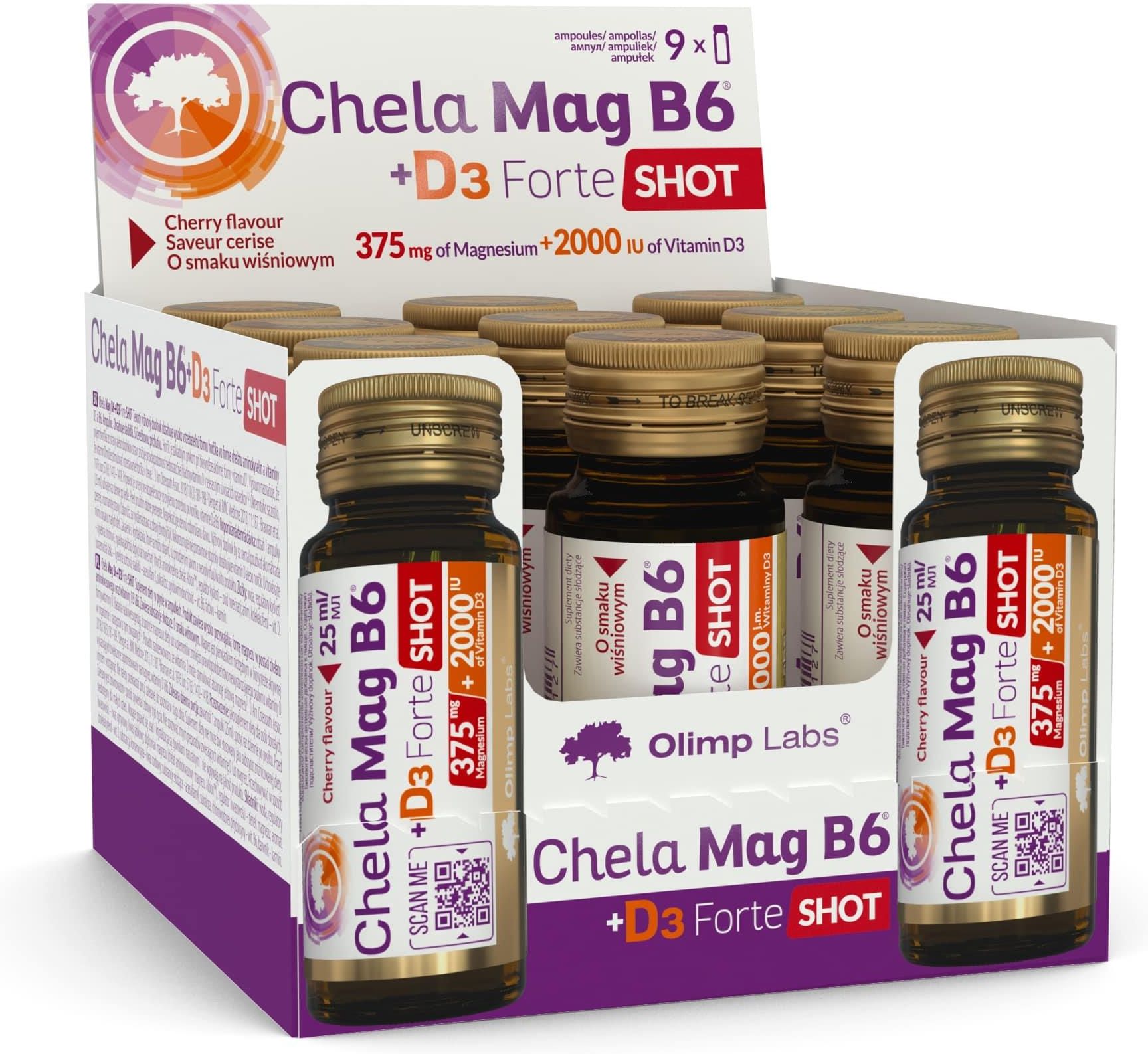 Olimp Chela-Mag B6+D3 Forte Shot 9x25ml - Opinie i ceny na Ceneo.pl