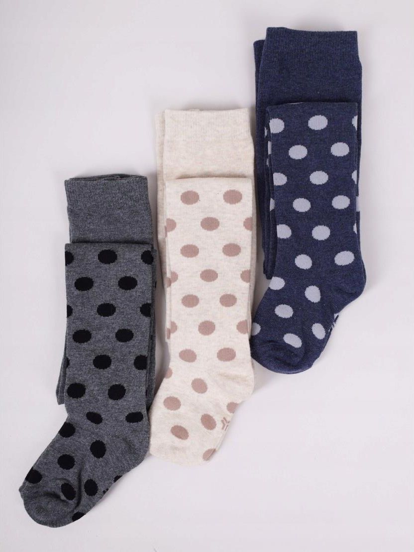 116-122 Rajstopy 3szt bawełniane duże Kropki rajstopki rajtuzy Yoclub ...