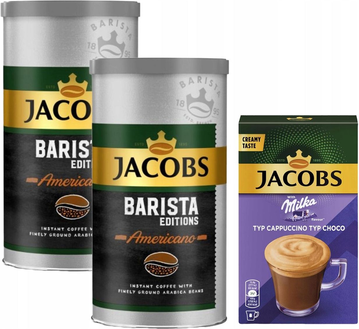 Kawa Jacobs Rozpuszczalna Barista Americano 2X 170g Cappuccino Choco ...