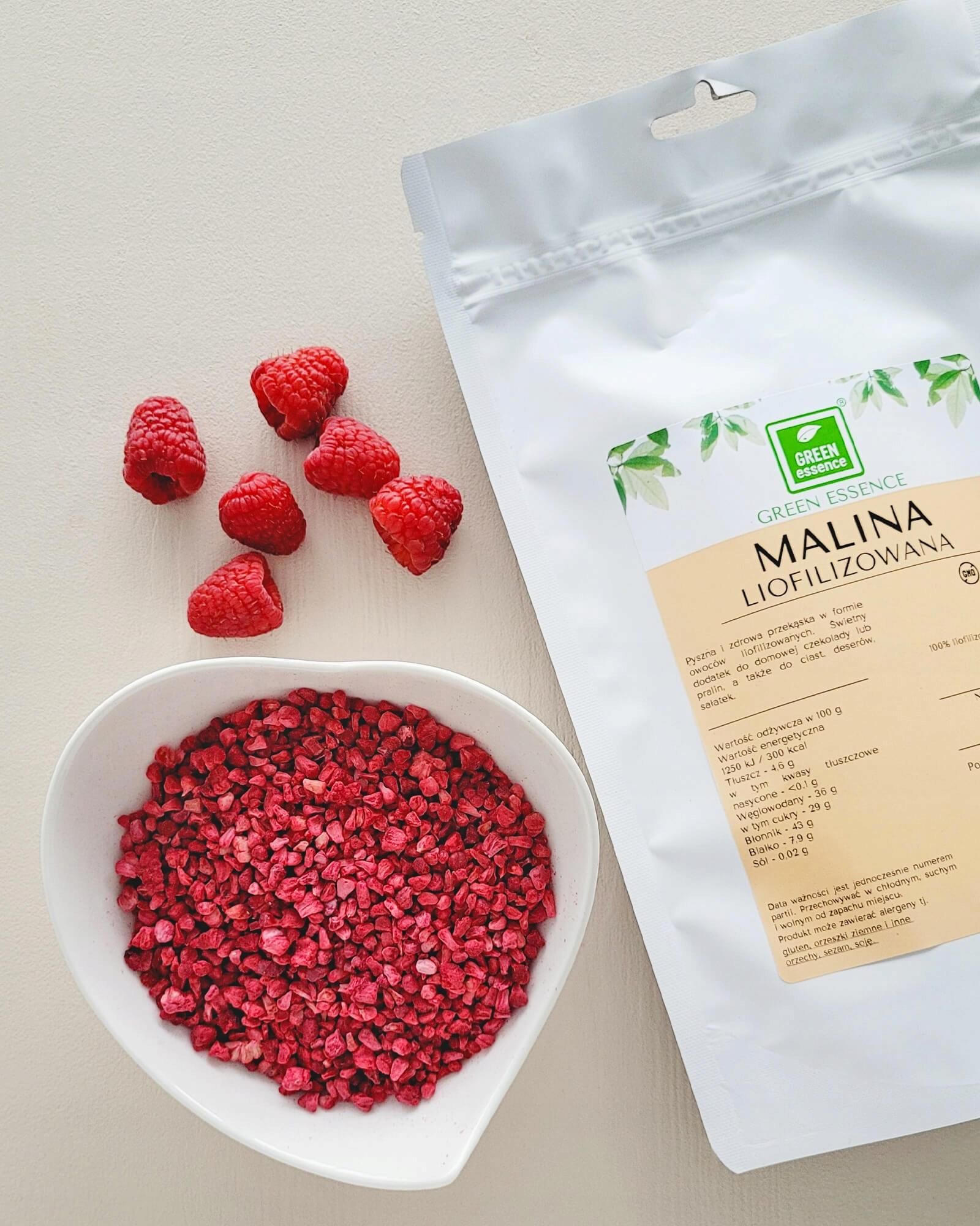 Green Essence Owoce Liofilizowane Maliny Grys Malina Suszona 40g ...