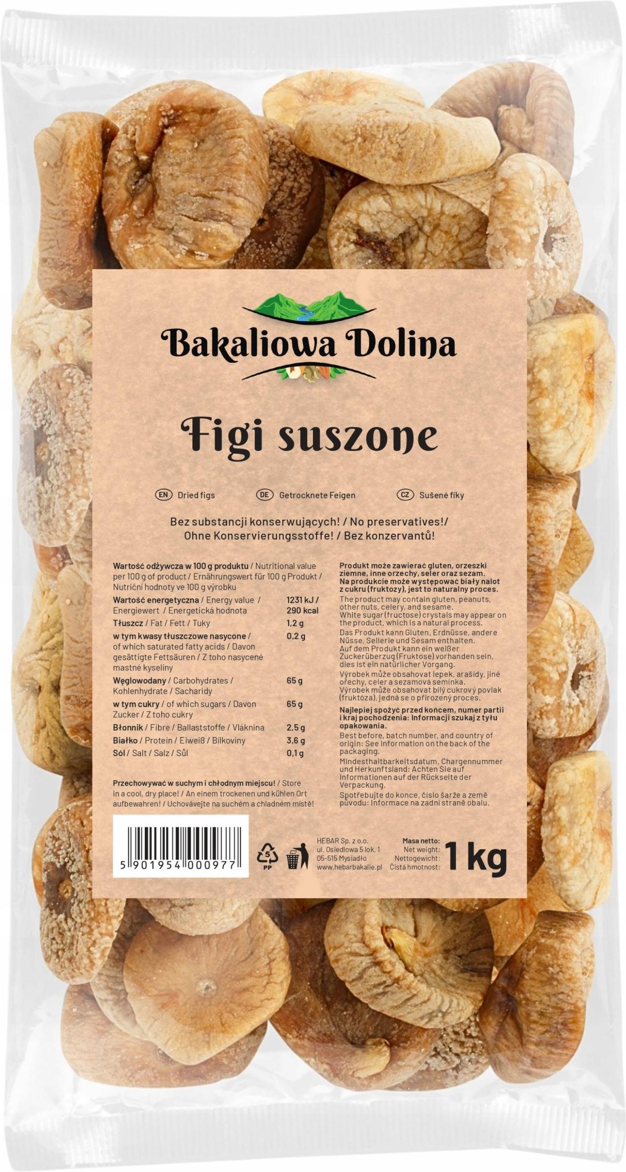 Hebar Figi Suszone 1kg Soczyste Bez Konserwantów - Ceny i opinie - Ceneo.pl