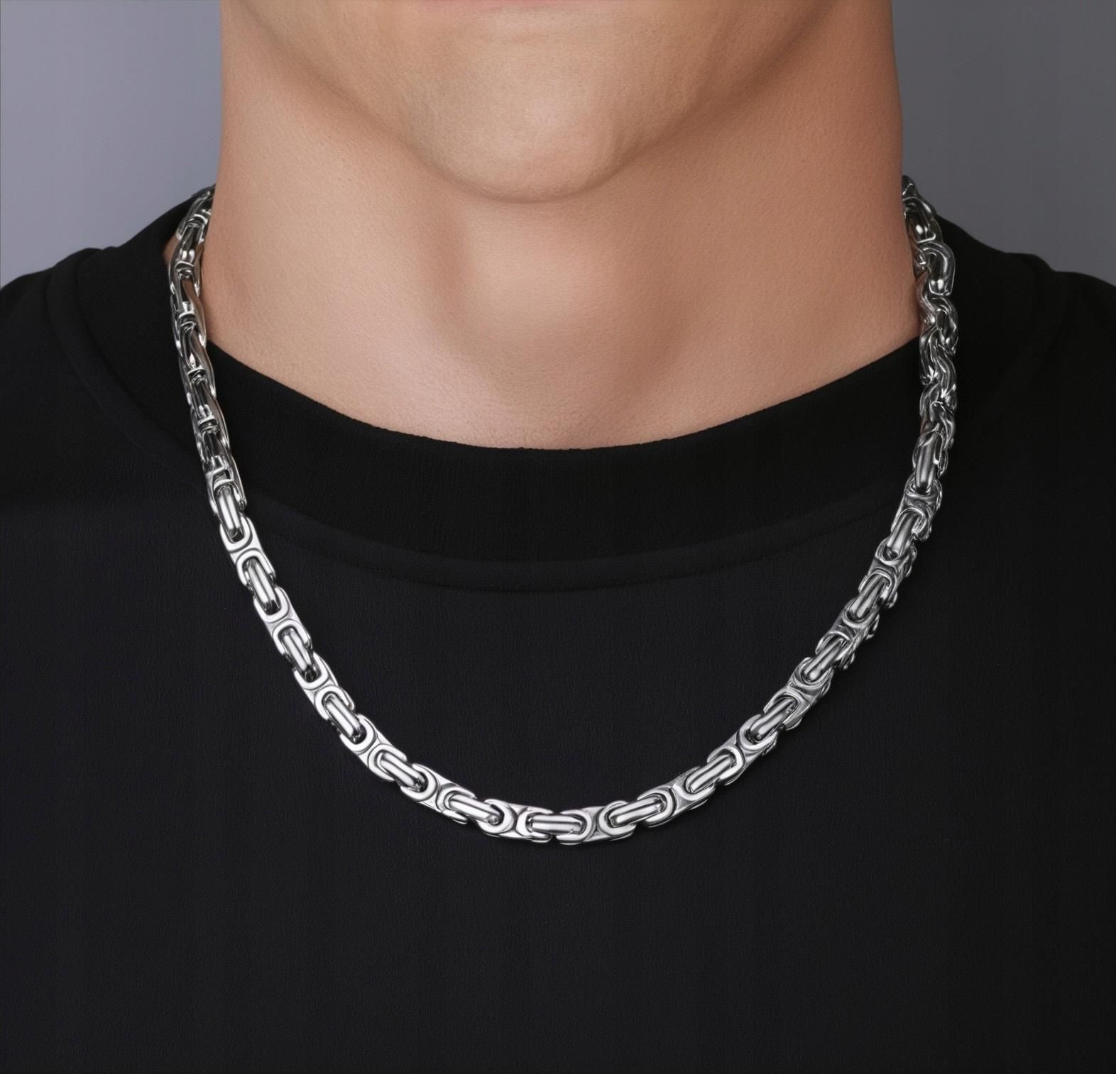 Gruby Łańcuszek Męski Srebrny Splot Królewski 8 mm 55 cm - Ceny i ...