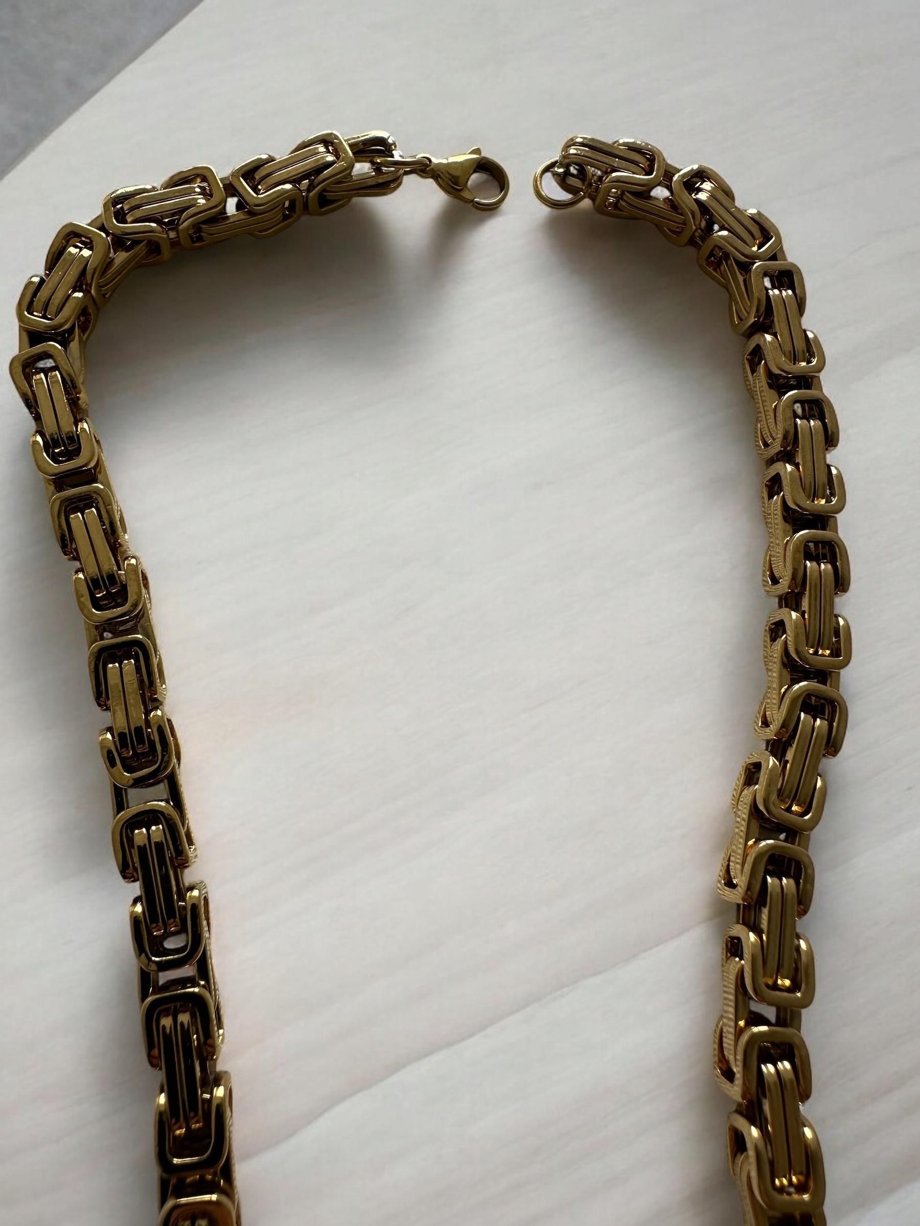 Łańcuszek Męski Splot Królewski 6 mm 55 cm Złoty - Ceny i opinie - Ceneo.pl