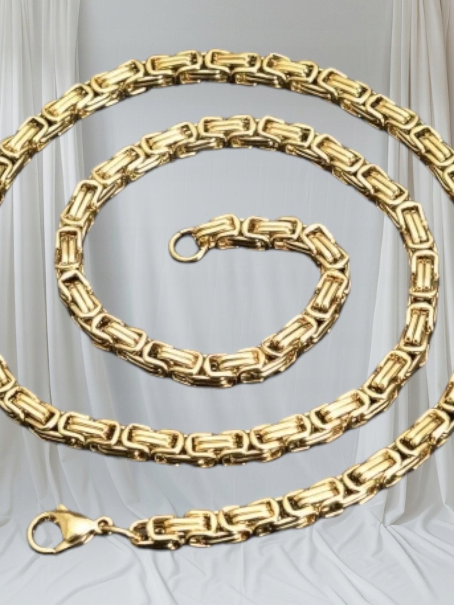 Łańcuszek Męski Splot Królewski 6 mm 55 cm Złoty - Ceny i opinie - Ceneo.pl