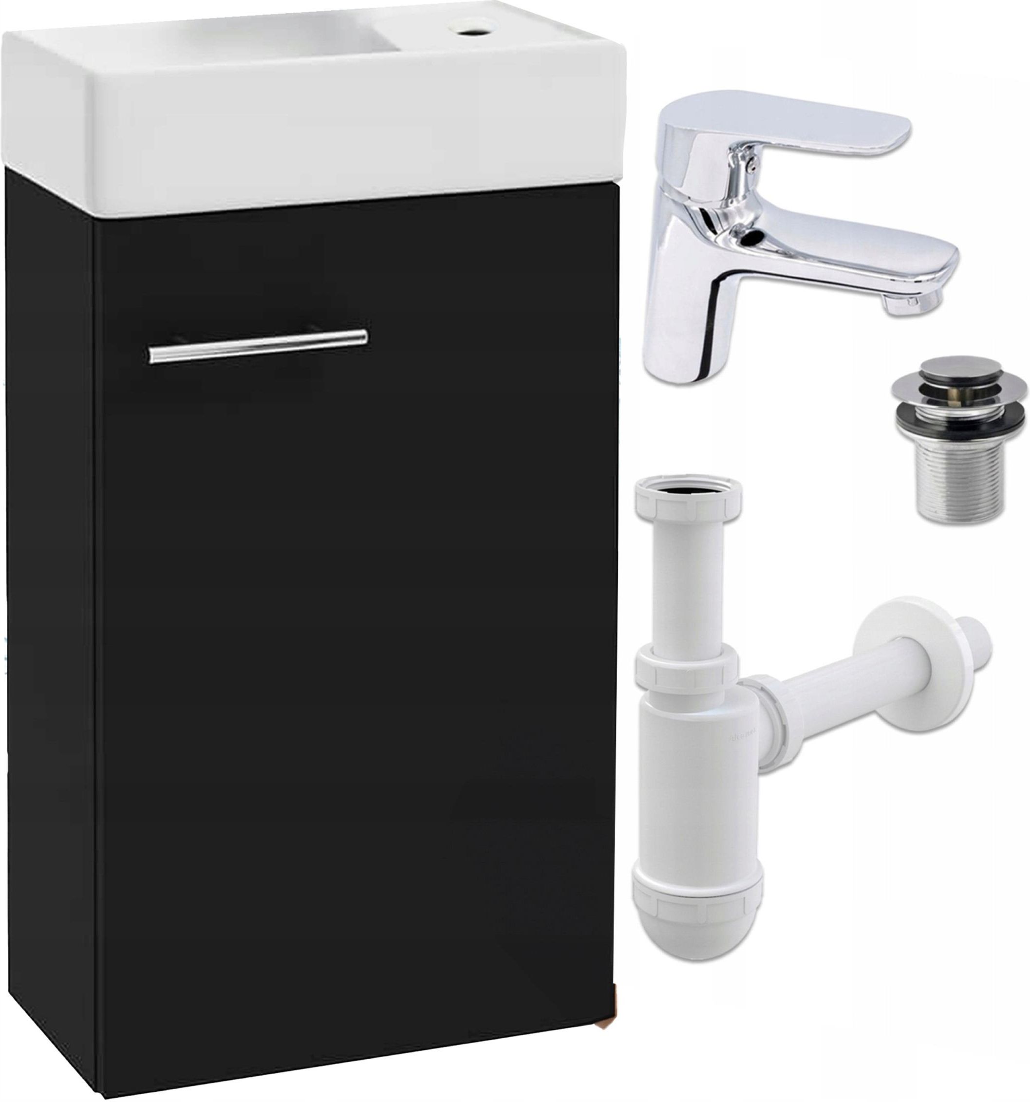 Stamar Łazienkowa Czarna Szafka Wisząca Z Umywalką 40Cm Bateria Sigma Syfon - Opinie i ...