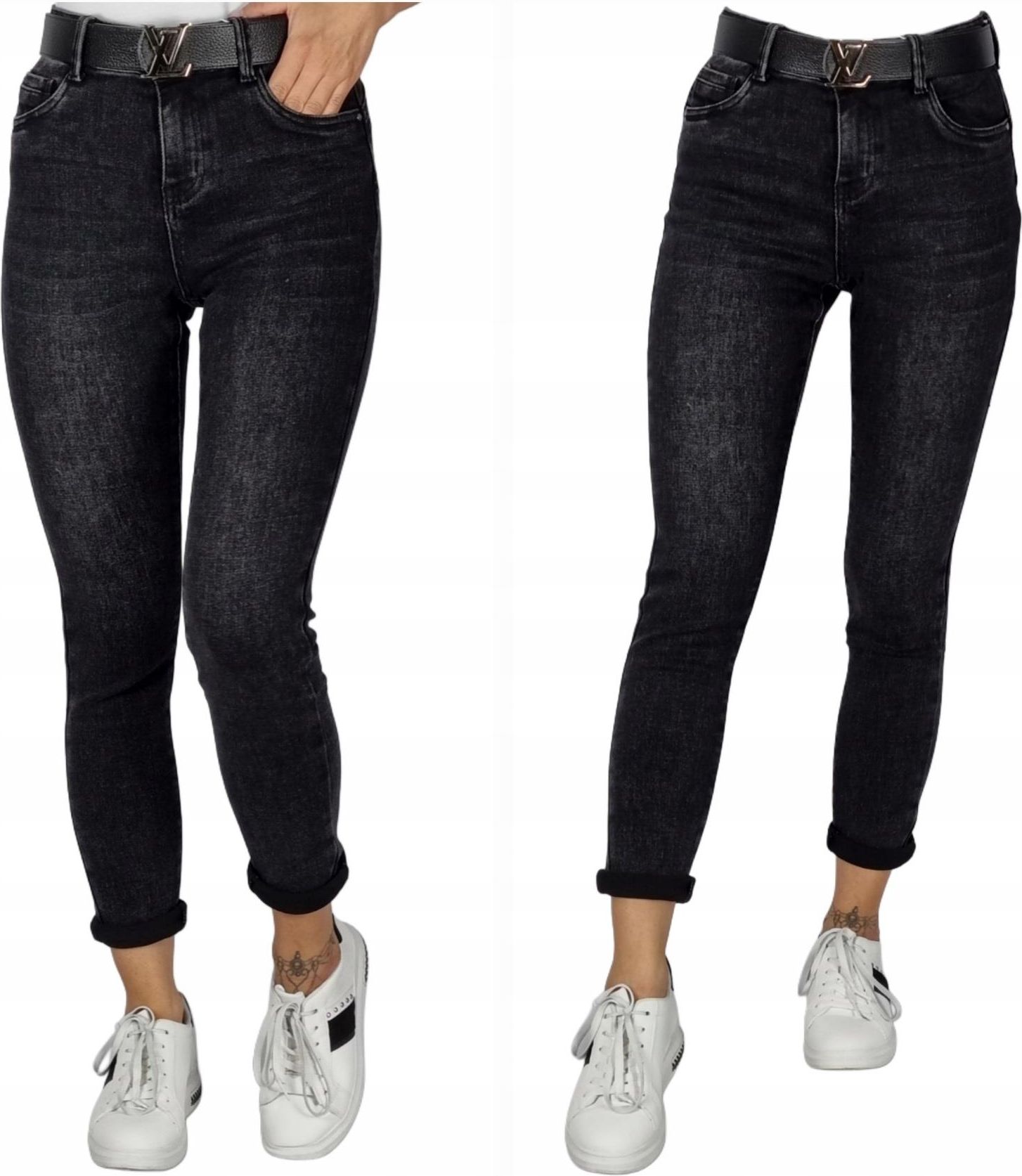 M.sara Spodnie Jeans Ciemnoszare Klasyczne Plus Size 34/2XL - Ceny i opinie - Ceneo.pl