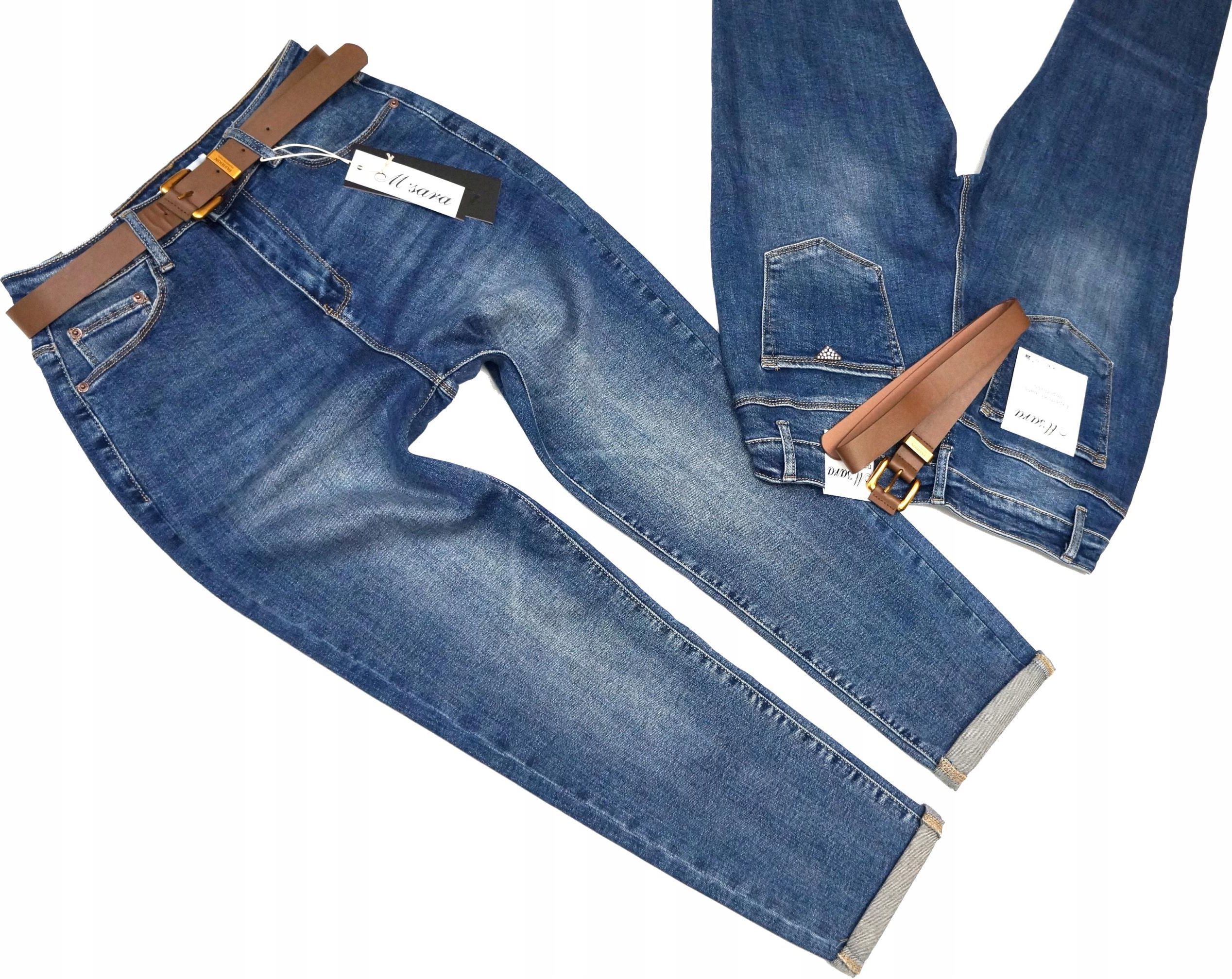 M.sara Spodnie Jeansy Mom Fit Luźniejsze Nogawki Wysoki Stan Vintage 46 ...