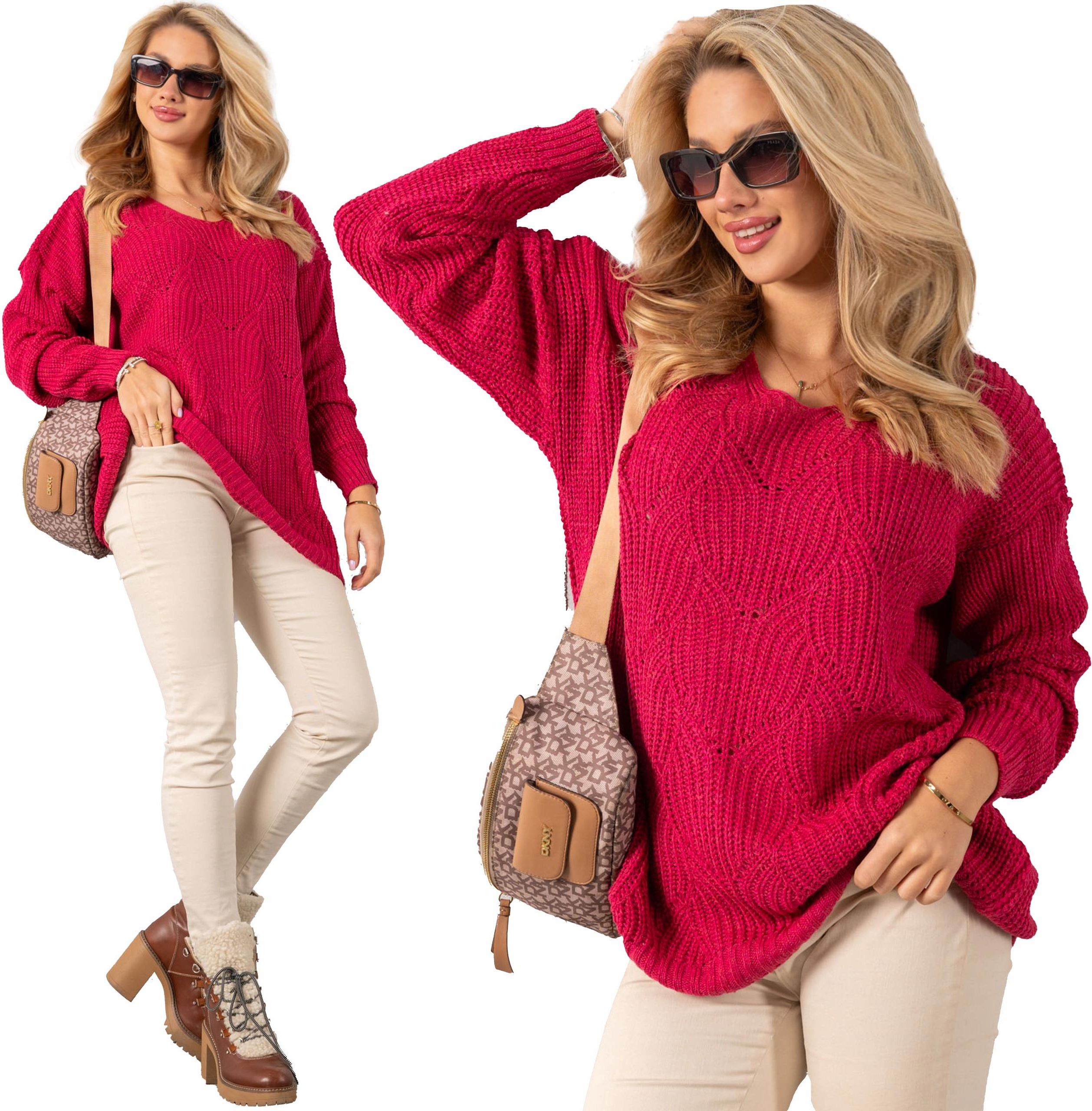 Piękny Milutki Sweter Luźny Sweterek Tulipan Ażurek - Ceny i opinie ...