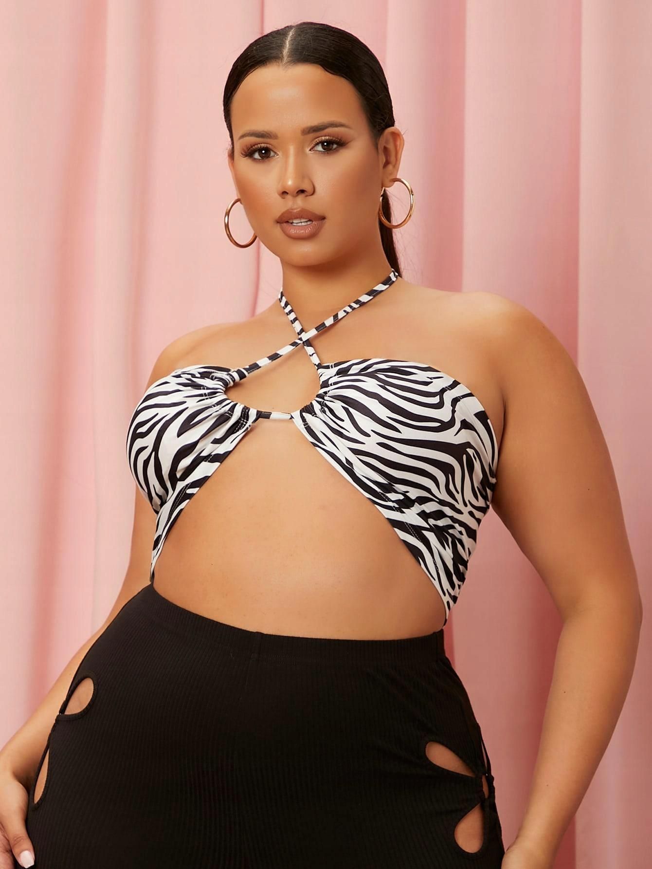 HC33309 SHEIN CROP TOP ZEBRA 4XL - Ceny i opinie - Ceneo.pl